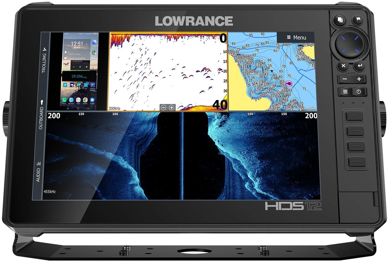 HDS-12 Live - 12-inch Fish Finder Active Imaging 3 in 1 Transducer Active Imaging Sonar, FishReveal Fish Targeting Smartphone Integration. Preloaded C-MAP US Enhanced Mapping. … (Renewed)