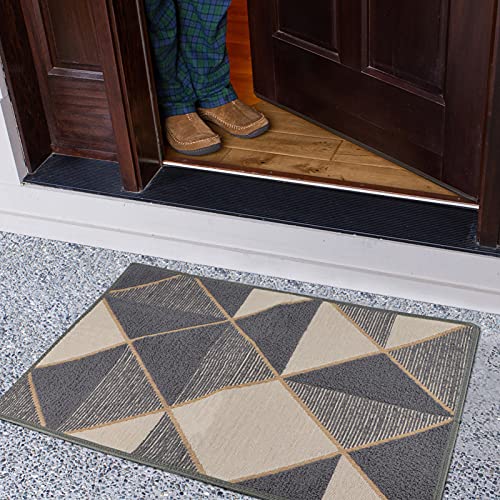 Lavezee Indoor Doormat Front Back Door Rug, 19.6"x31.5" Absorbent Non Slip Soft Floor Inside Mat for Entrance, Patio, Grey