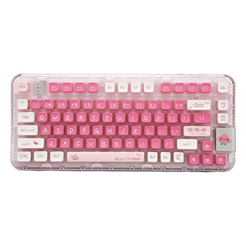 Luqeeg Wireless Mechanical Keyboard, 80 Keys Wireless Bluetooth Gaming Keyboard with RGB Backlight Compact Gaming Keyboard with 2 Layer Keycap Design, for Computer, Desktop, PC, Notebook