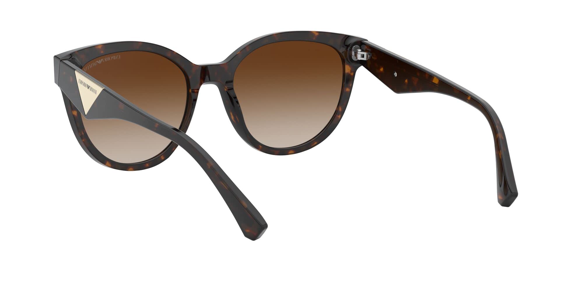 Emporio Armani Women's EA4140 Cat Eye Sunglasses, Shiny Havana/Gradient Brown, 55 mm