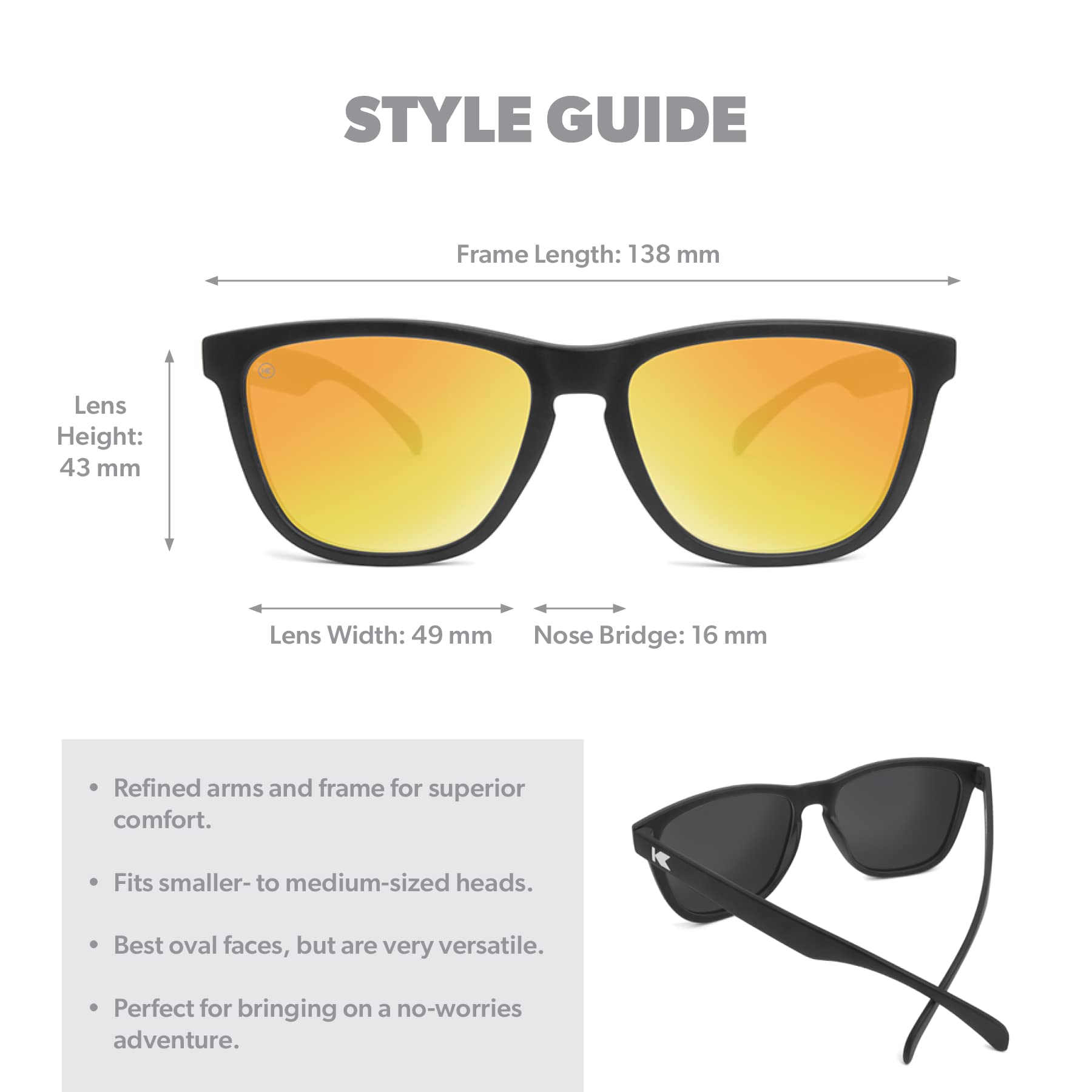 Knockaround Classics Polarized Sunglasses for Men & Women - Impact Resistant Lenses & Full UV400 Protection, Black On Black Frames/Black Lenses