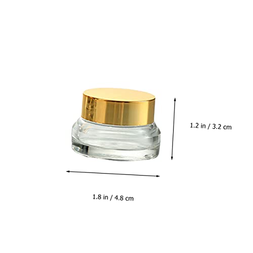 Lurrose 6pcs Container Jar Face With Bottles Facial Lip Up Lotion Glass Containers Makeup Ml Golden Small Mini Cosmetic Lids Creams Leak-proof Size for Make Shampoo Cream Samples Jars