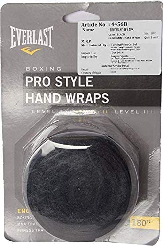 Everlast Worldwide 108-Inch Hand Wrap (Black)