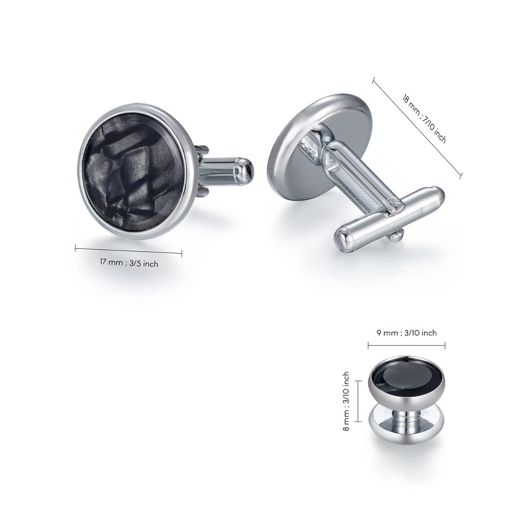 FSYSM Man Shirt Cufflinks Studs Set Metal Cufflink for Mens Gift for Husband Jewelry Business Tie Clip Men's