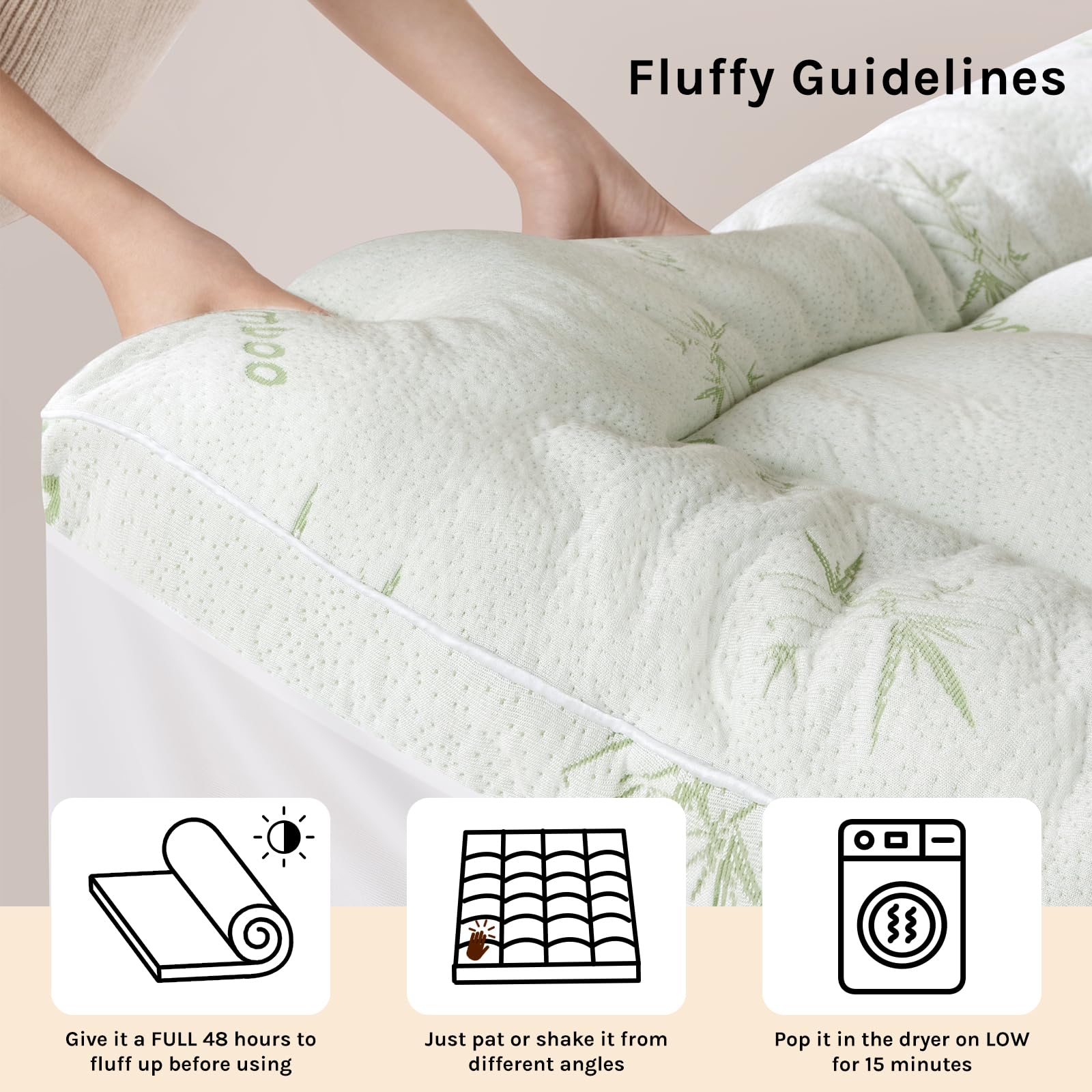 LIANLAM Bambu_Viscose Mattress Topper Queen(60"x82")