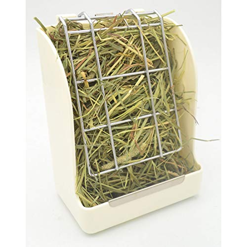SunshineBio Hay Feeder Less Wasted Hay Rack Manger for Rabbit Guinea Pigs Chinchilla (White,1 Pack)