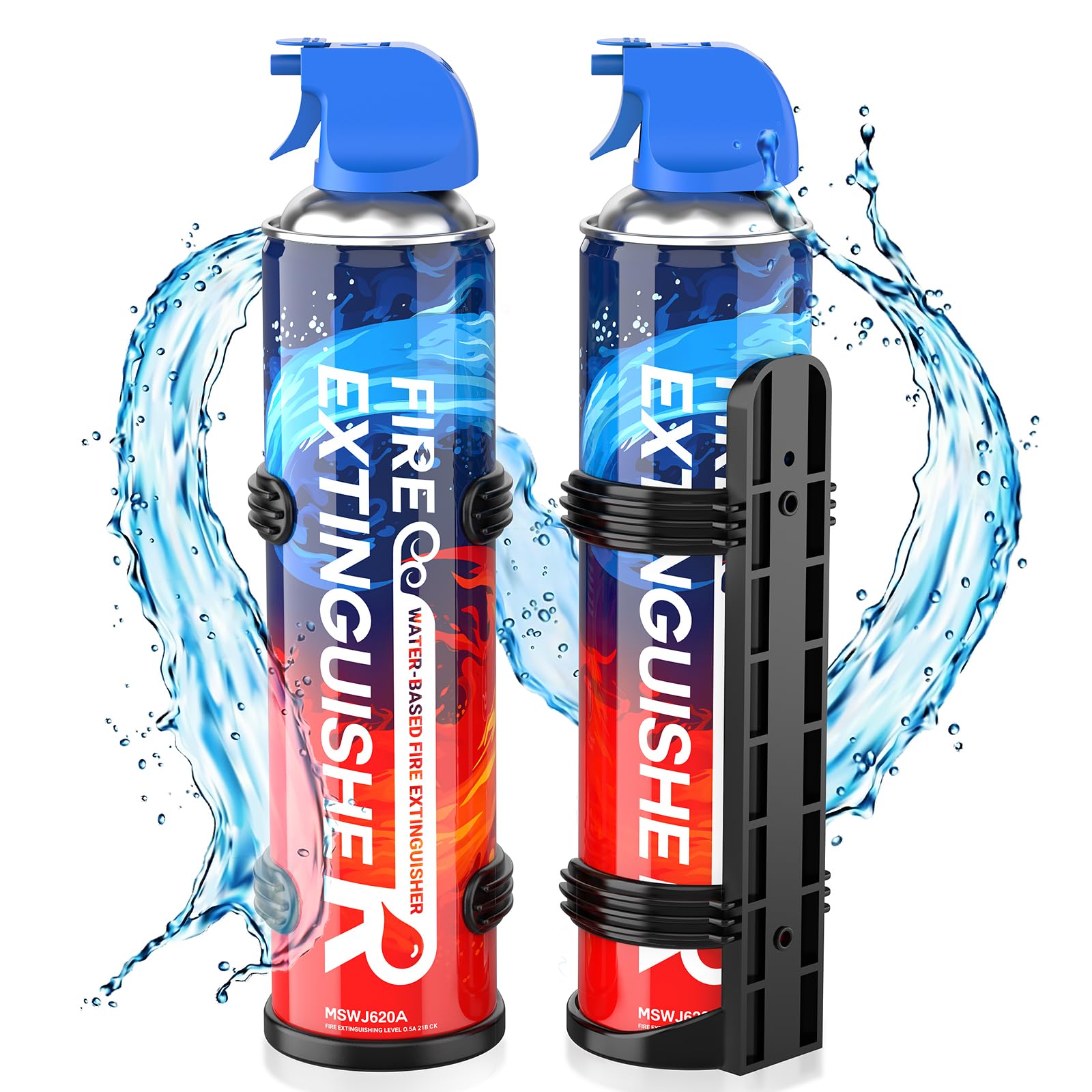 Fire Extinguisher, 6 in 1 Fire Extinguishers for the House, 680ml Portable Small Fire Extinguisher with Mount Bracket, A, B, C, K, Type Fire Spray for Kitchen, Truck, Car, Boat, Camping - 2 Pack