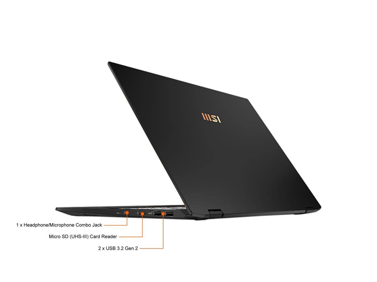 MSI Summit E16 Flip 16” QHD+ 120Hz Touchscreen 2-in-1 Business Laptop (Intel i7-1195G7, 16GB RAM, 1TB SSD, RTX 3050) Long-Battery Life, Backlit, Killer WiFi 6E, Thunderbolt 4, Fingerprint, Win 11 Pro