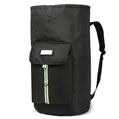 SUOVOCK laundry bag backpack, extra-large heavy duty laundry bags, laundry backpack for college students, with drawstring closure(Black Laundry Backpack Bag)