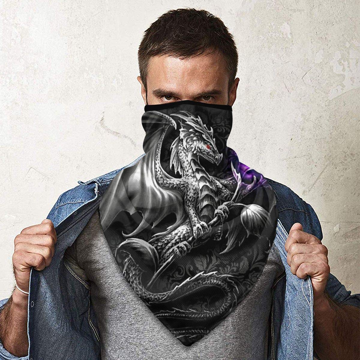 Dragon Neck Gaiter Face Scarf Mask-Dust, Sun Protection Cool Lightweight Windproof, Breathable Fishing Hiking Running Cycling