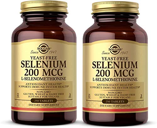 Solgar Yeast-Free Selenium 200 mcg, 250 Tablets - Pack of 2 - Supports Antioxidant & Immune System Health - Non-GMO, Vegan, Gluten Free, Dairy Free, Kosher - 500 Total Servings
