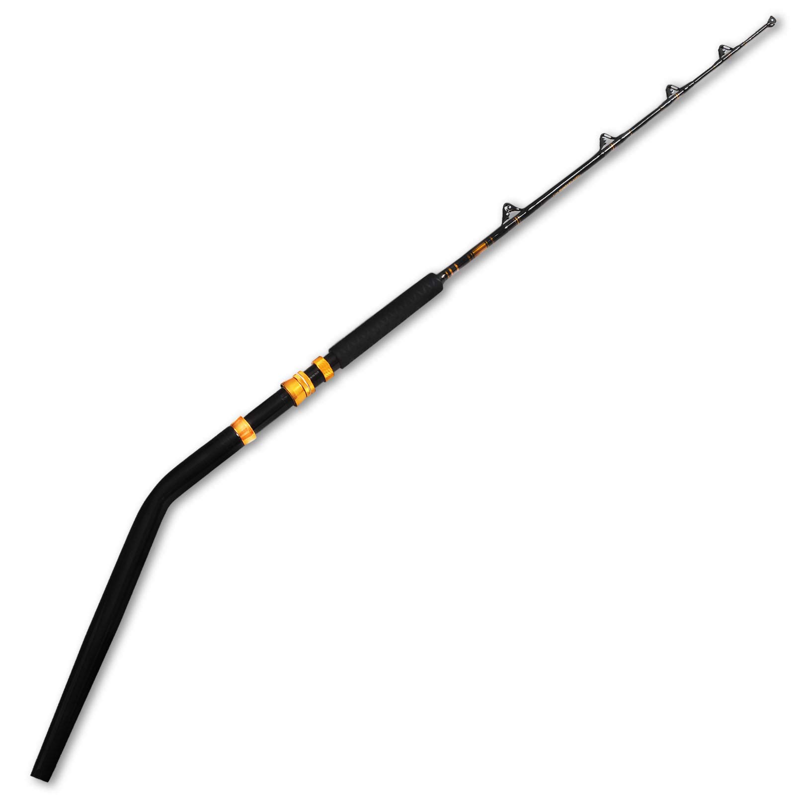 Fiblink Bent Butt Fishing Rod 2-Piece Saltwater Offshore Trolling Rod Big Game Roller Rod Conventional Boat Fishing Pole (Length: 6β)