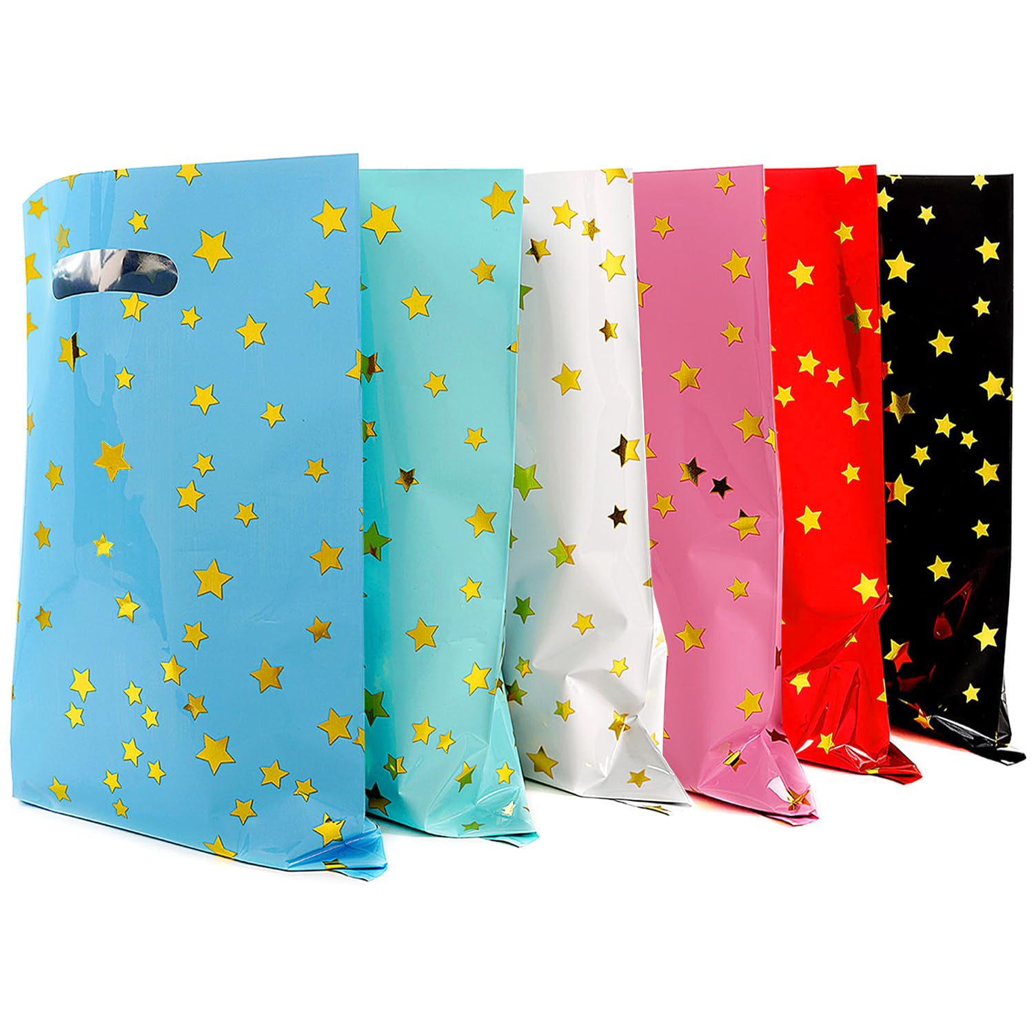 ZGORENDZ 48 Pcs Party Favor Bags Cute Star Goodie Bags for Kids Birthday, Plastic Party Gift Bag Bulk for Baby shower, Wedding, Thanksgiving, Christmas, New Years