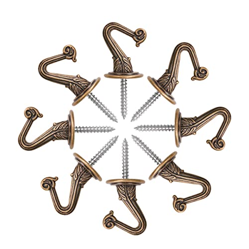 SEISSO 3 Sets Ceiling Hooks for Hanging Plants,Heavy Duty Metal Swag Hook with Hardware and Toggle Wings for Ceiling Installation Cavity Wall Fixing(Brass)