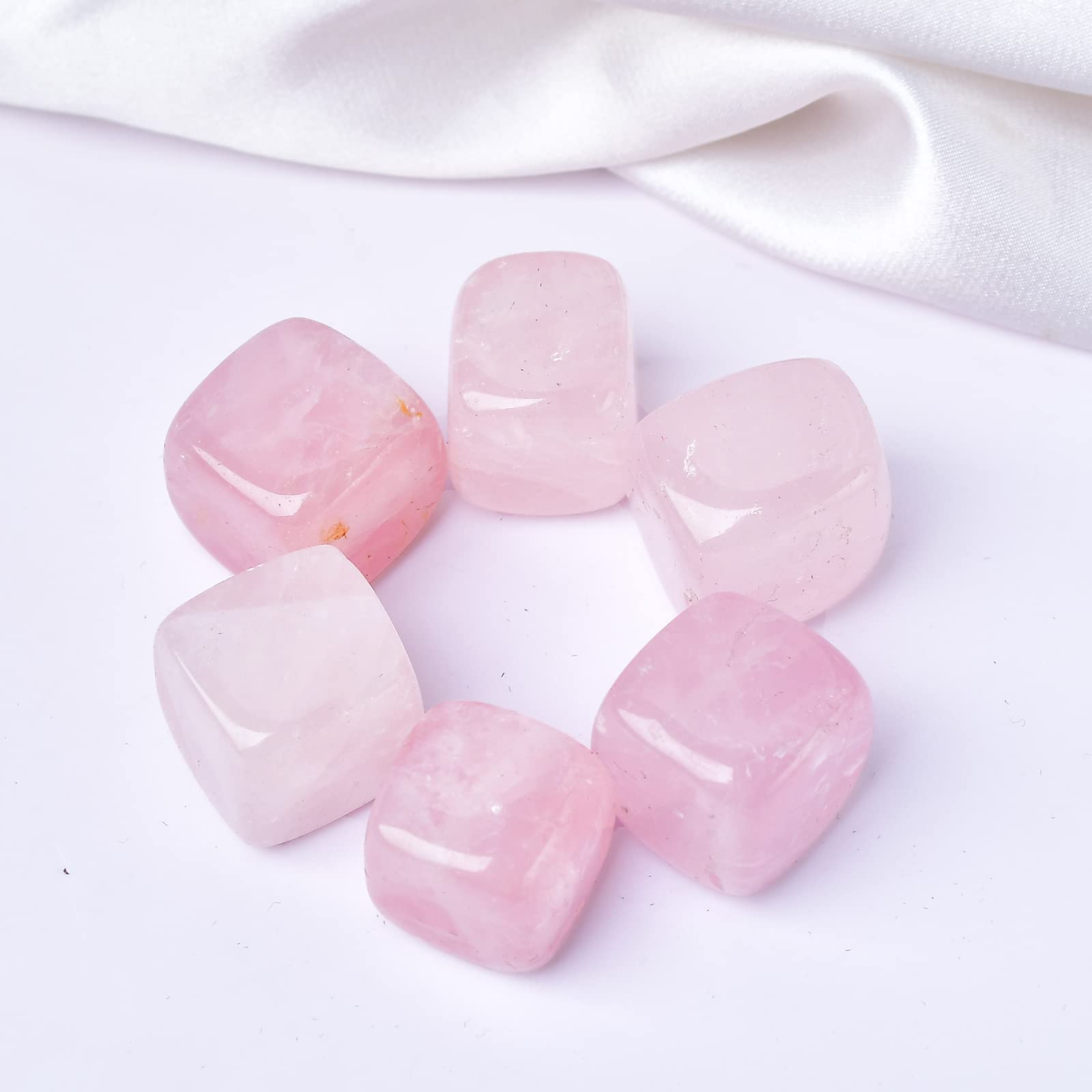 FZBHRO Rose Quartz Whiskey Stones Chilling Crystal Ice Cubes for Drinks Whiskey Rocks 0.7-0.8" Wine Cubes Gifts for Women Set of 6