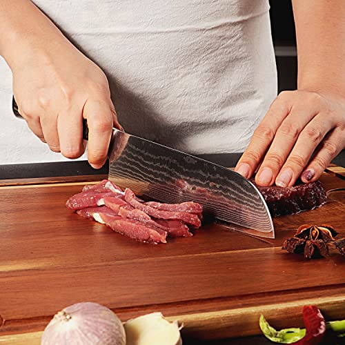 GOOD HELPER 7 Inch Santoku Knife High Carbon Damascus Kitchen Knives Stainless Steel Japanese Chef Knife Ergonomic Pakka Wood Handle Cuchillos Para Cocina with Gift Box