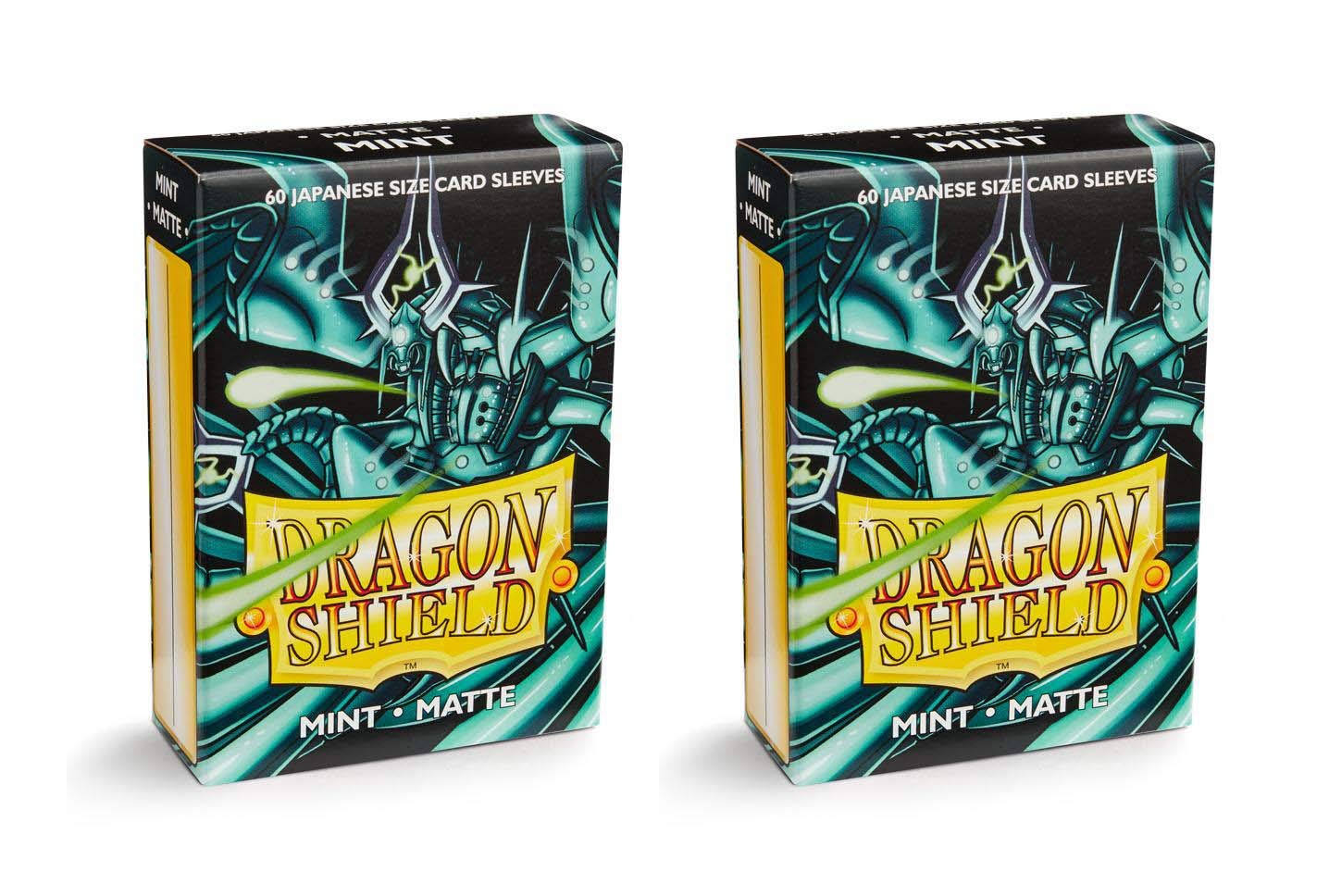 Dragon Shield Bundle: 2 Packs of 60 Count Japanese Size Mini Matte Card Sleeves - Matte Mint