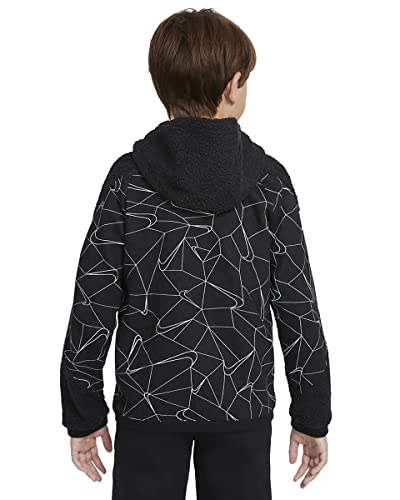 Nike Kids Boy's NSW Print Full Zip (Big Kids) Black/Black/Reflective Silver LG (14-16 Big Kids)