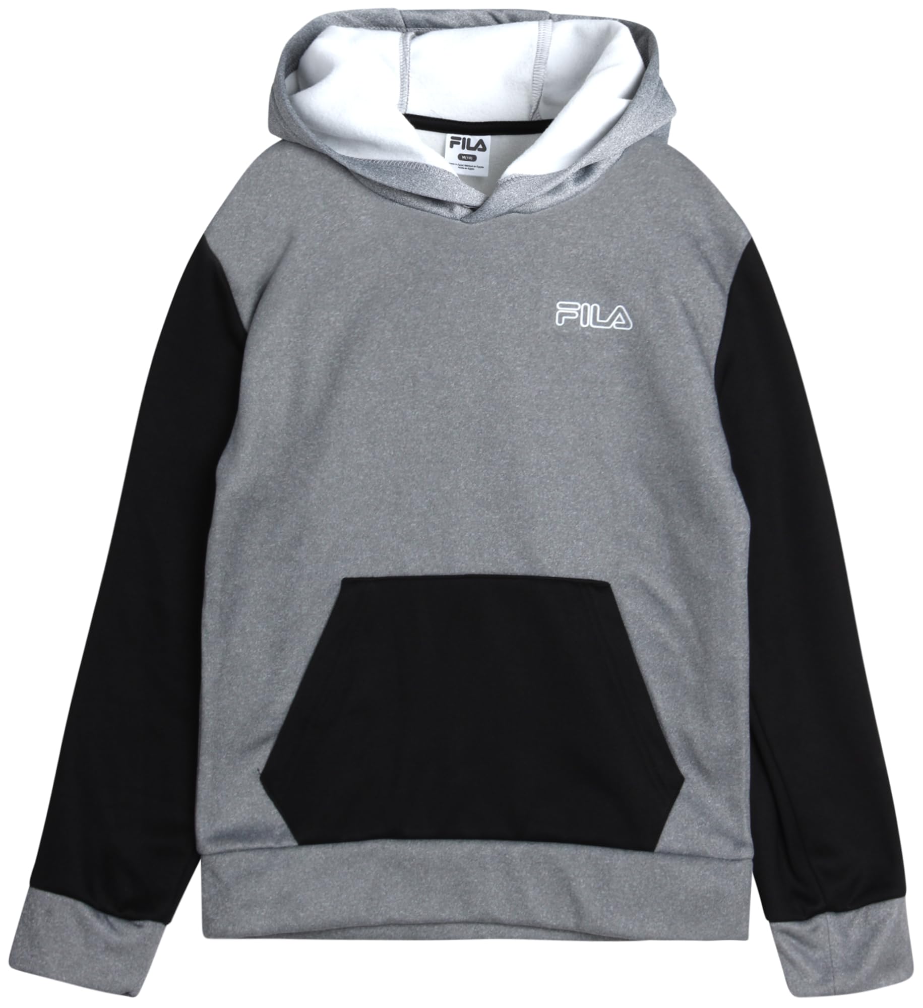 Fila Boys' Active Sweatsuit Set - 3 Piece Performance Hoodie Sweatshirt, Jogger Sweatpants, T-Shirt - Activewear Set (8-12), Size 8, Black