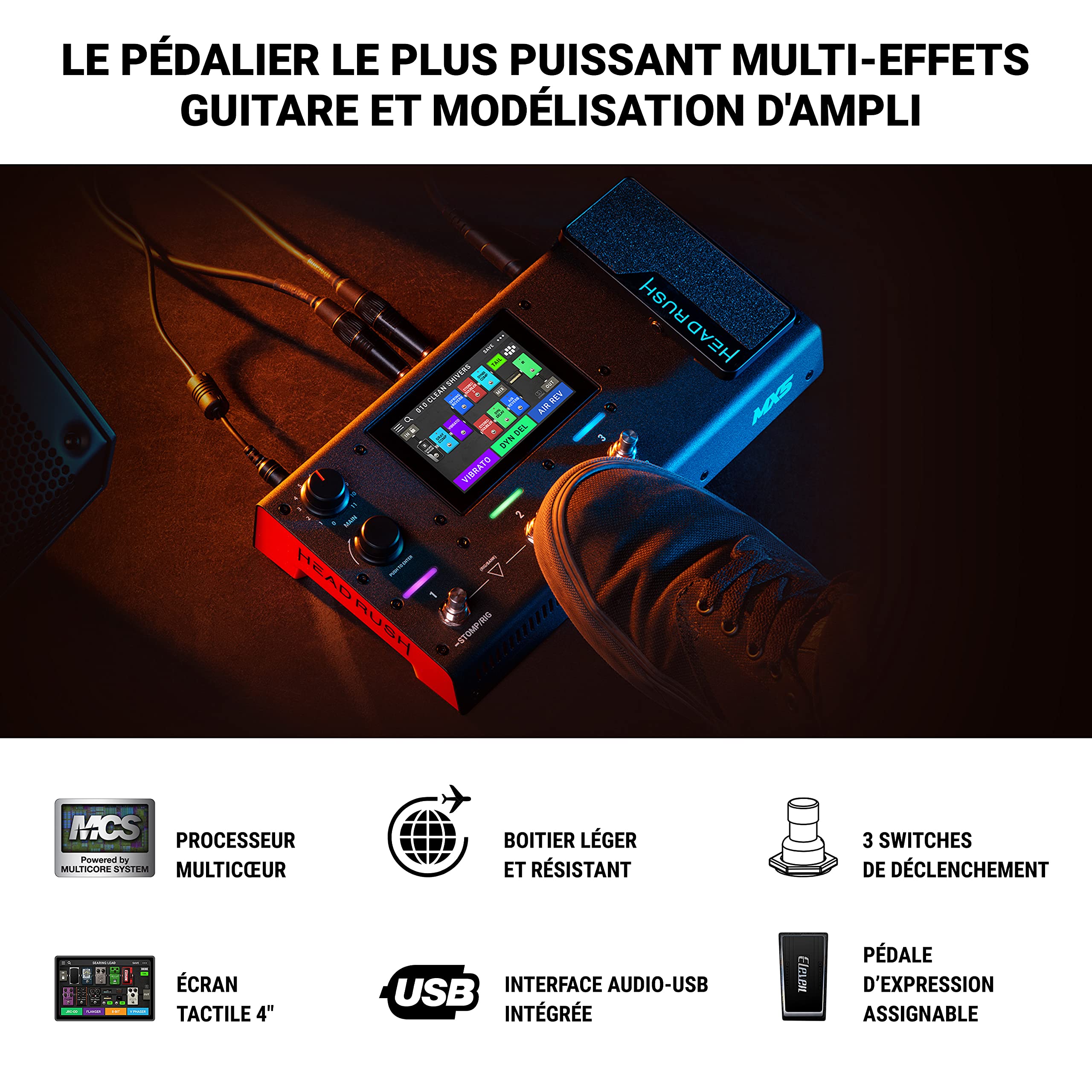 Headrush MX5 and FRFR-108 Bundle - Guitar Amp and Multi Effect Modelling Processor and 8-inch 2000W Full-Range Flat-Response Powered Guitar Cabinet