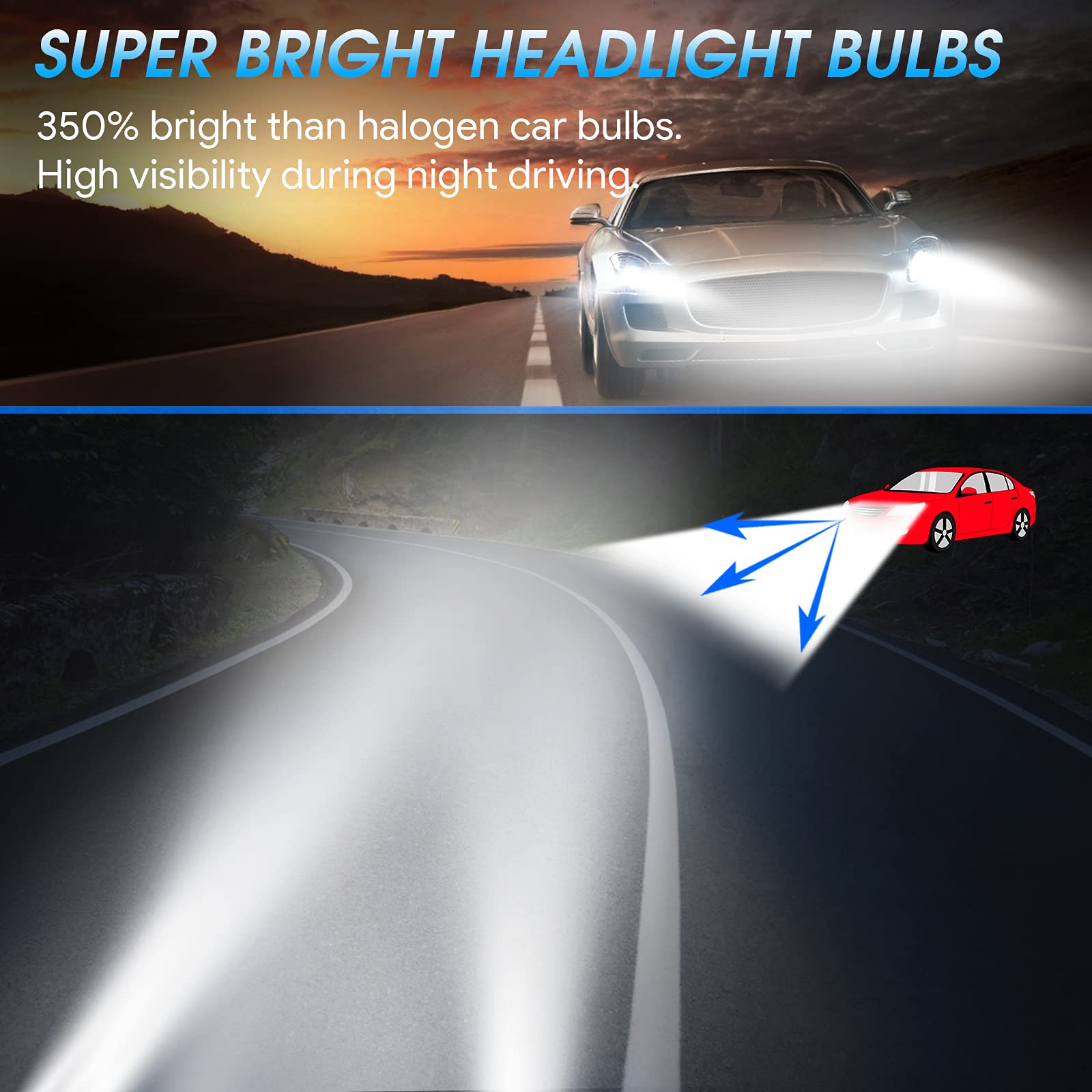 E ENERGETIC LIGHTING D3S Headlight Bulb, Super Brighter Daylight HID Xenon Bulbs, 35w 42V Original High a Low Beam Car Lamps, IP68 Waterproof HId Xenon Headlights, PK32d-5, 2 Pack