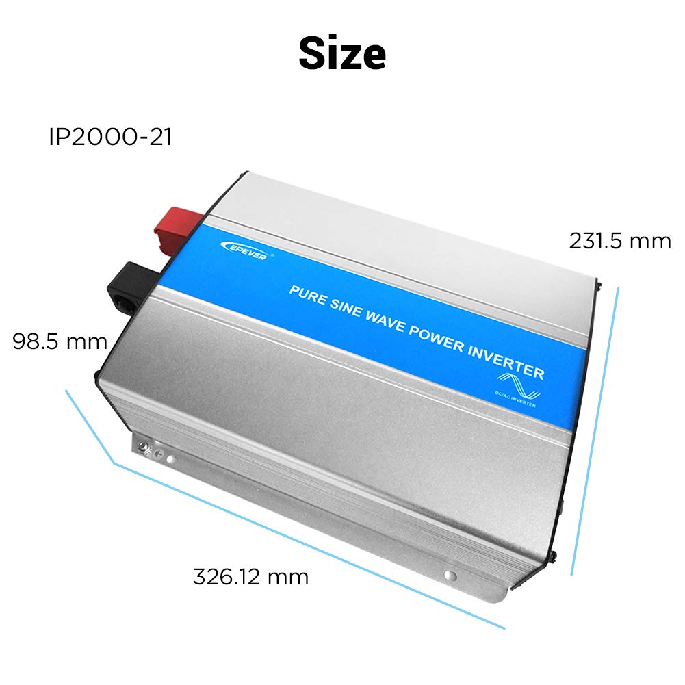 EPEVER 2000W Inverter Pure Sine Wave Power DC 24V to AC 110V/120V Converter with LED Display