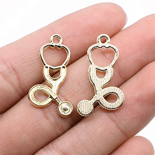KOH 20pcs 27x16mm Medical Equipment Stethoscope Charms For Jewelry Making Stethoscope Charms - KC Gold