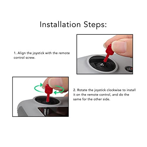 Jeanoko Remote Control Rocker Joystick, 2PCS Ergonomic Detachable Replacement RC Controller Sticks Aluminum Alloy for Outdoor(Red)