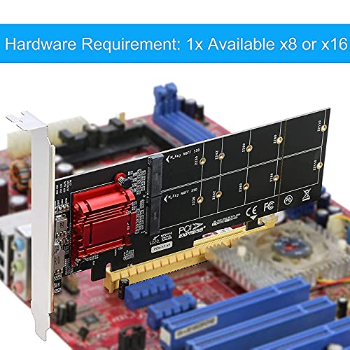 LABELLE NVMe PCIe Adapter,M.2 NVMe SSD to PCIE 3.1 X8/X16 Card Support M.2 (M Key) NVMe SSD 22110/2280/2260/2242