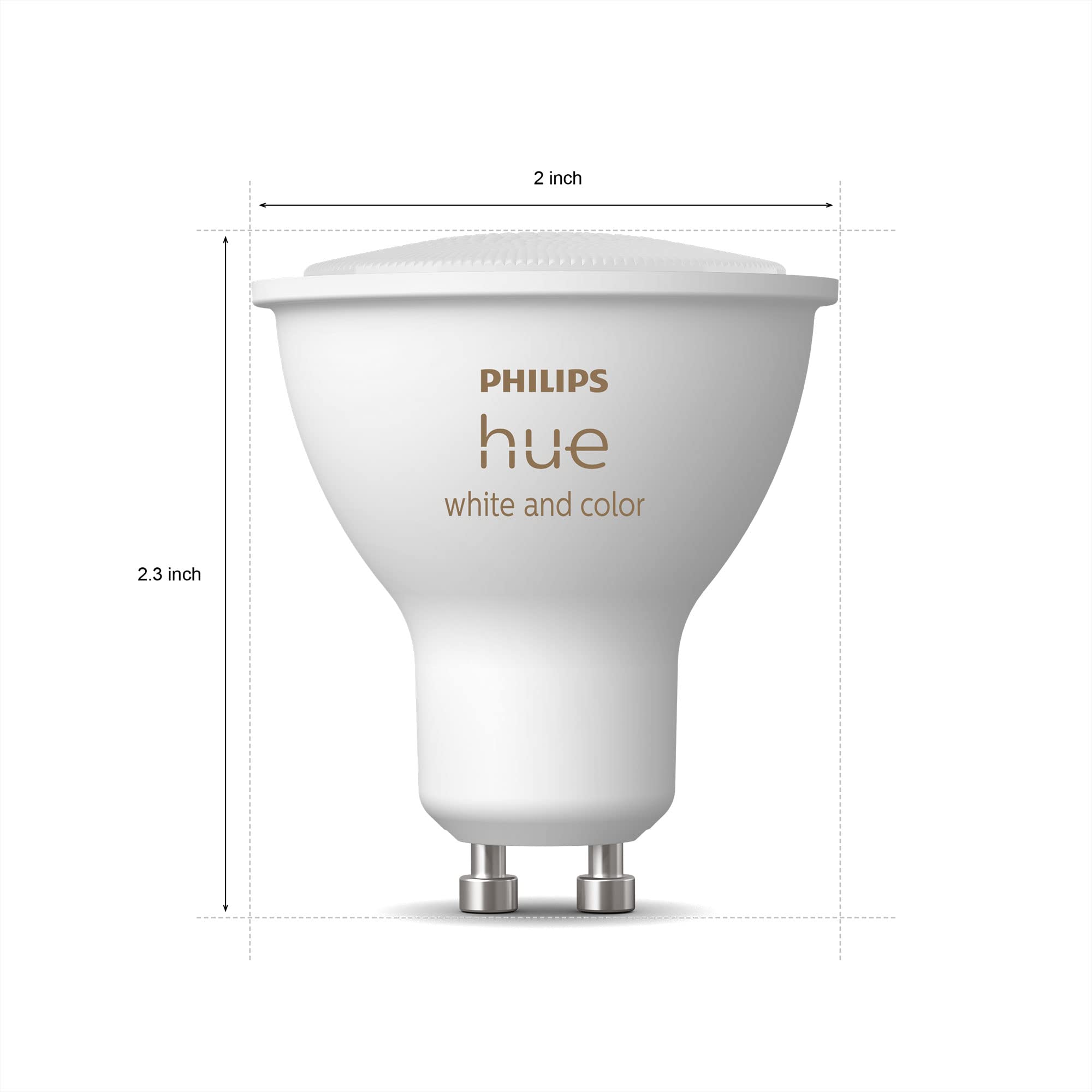 Philips Hue Smart 60W GU10 LED Bulb - White and Color Ambiance Color-Changing Light - 2 Pack - 450LM - Indoor - Control with Hue App - Works with Alexa, Google Assistant and Apple Homekit, 584680