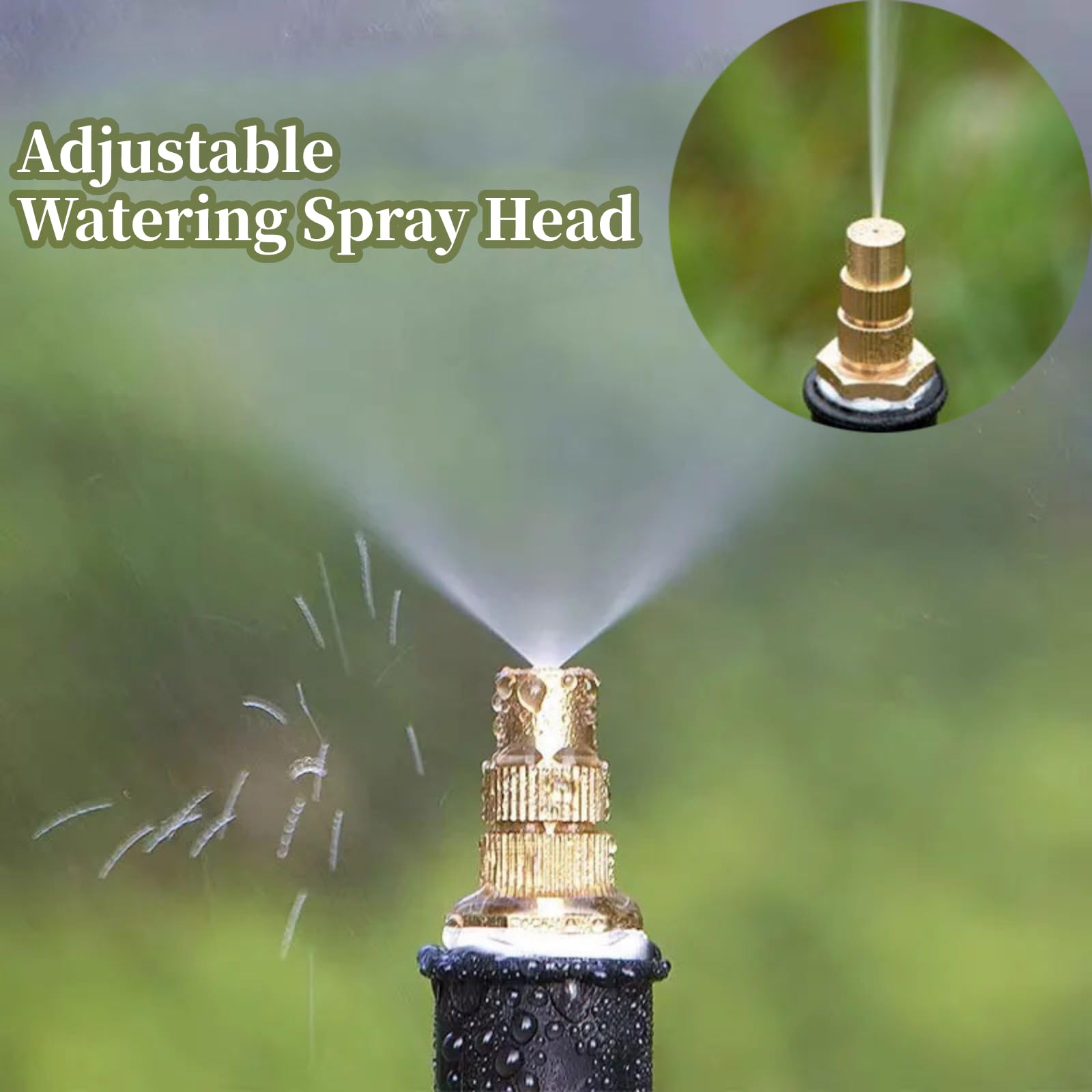 Garden Irrigation Sprinkler Misting Spray Nozzle Adjustable Watering Spray head G1/2'' Male Thread