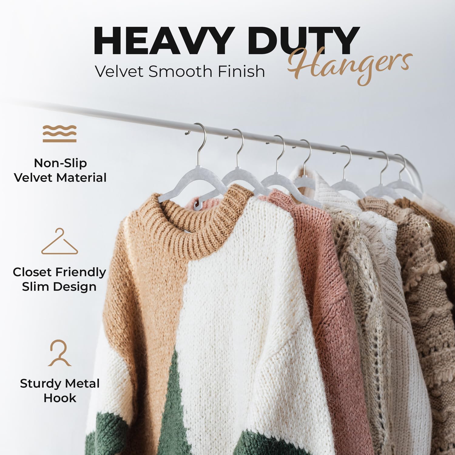 Our Modern Space 100 Pack Velvet Hanger for Shirt Pants Dresses Skirts Suits Jackets - Slim Space Saving Design - Standard Coat Hanger - Sturdy & Durable Design with Shoulder Grooves Hook - Black