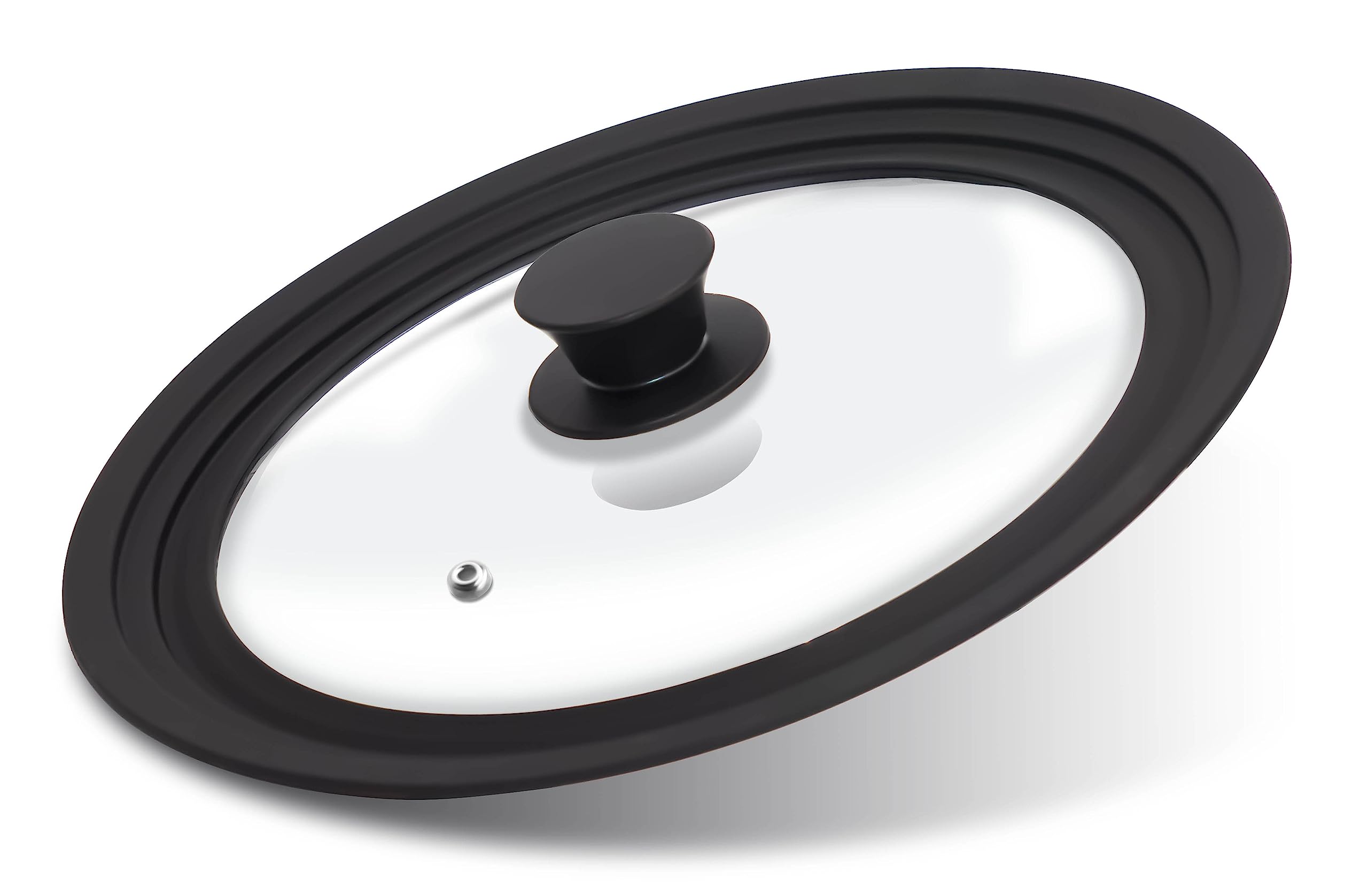 Lerykin Tempered Glass Lid - Universal Lid with Heat Resistant Silicone Rim for Pots, Pans and Skillets - Pan Cover Replacement Lid Fits 9.5", 10" and 11" Diameter Cookware