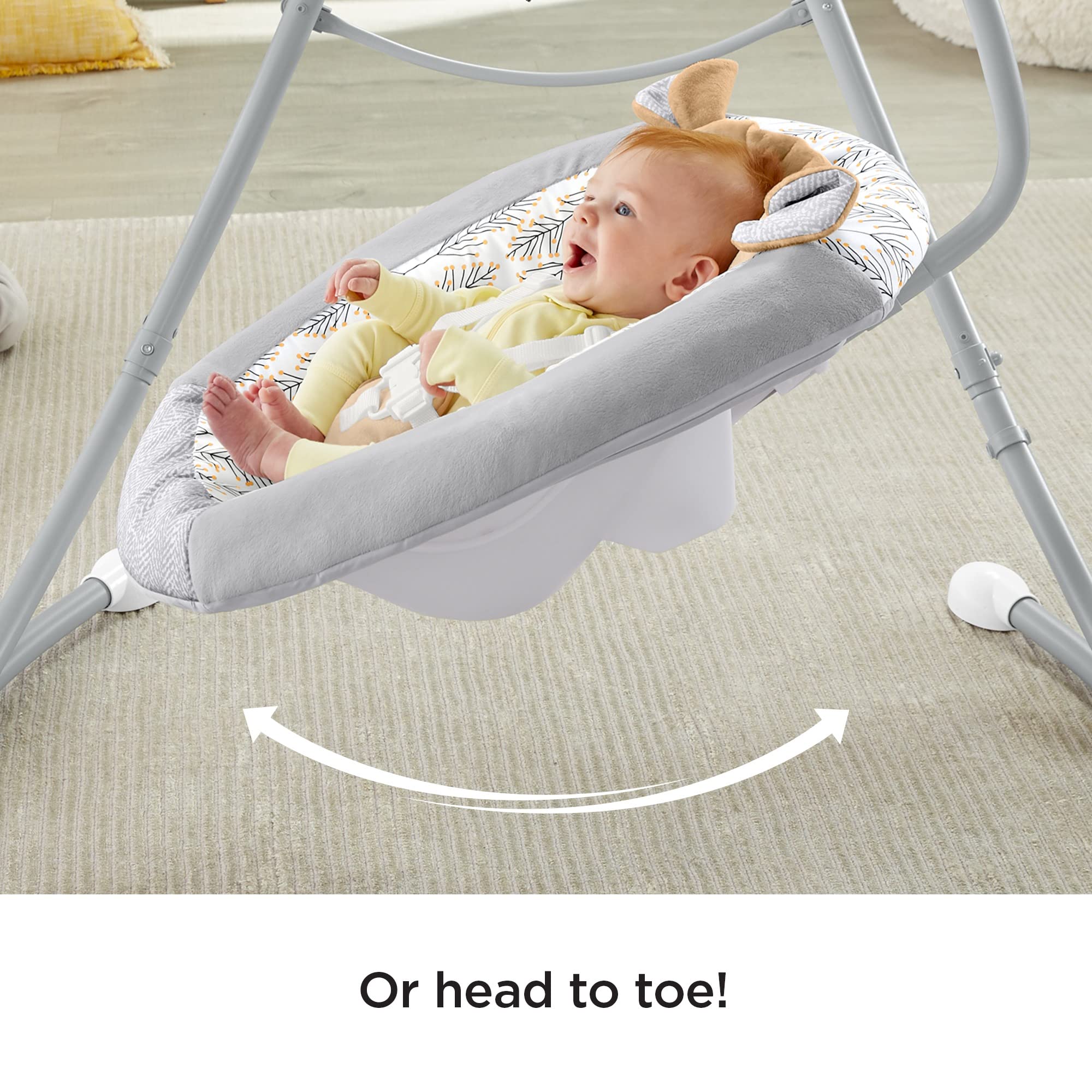 Fisher-Price Fawn Meadows Swing, dual motion baby swing with music, sounds, and motorized mobile [Amazon Exclusive]