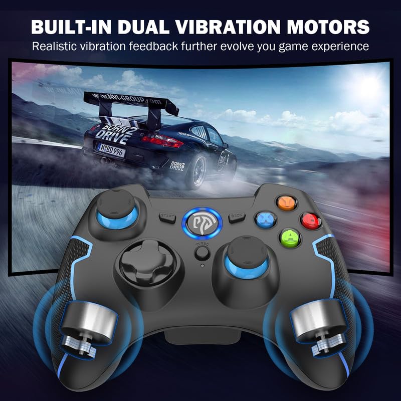 EasySMX 9013 Wireless Controller for PC, PS3, Android TV Box, Windows 8/9/10/11, Steam Controller, Plug and Play Gaming Gamepad with Sensitive Joysticks/Trigger, Dual Vibration, Mandos PC Inalambrico