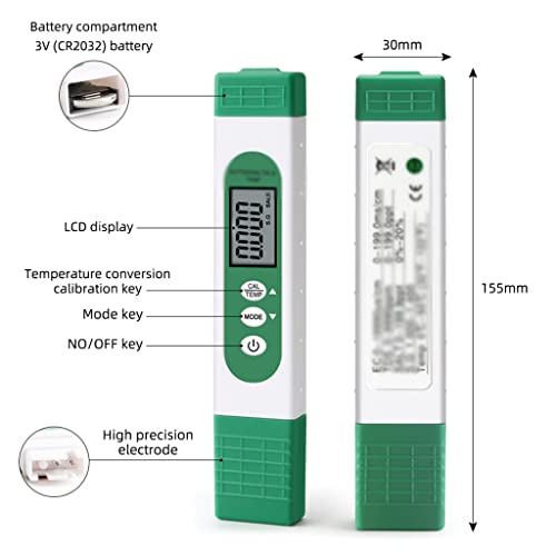 LHLLHL 5 in 1 EC/TDS/Salt/S.G/Temperature Portable Digital Water Quality Tester Water Purity Temperature PPM Test Instrument
