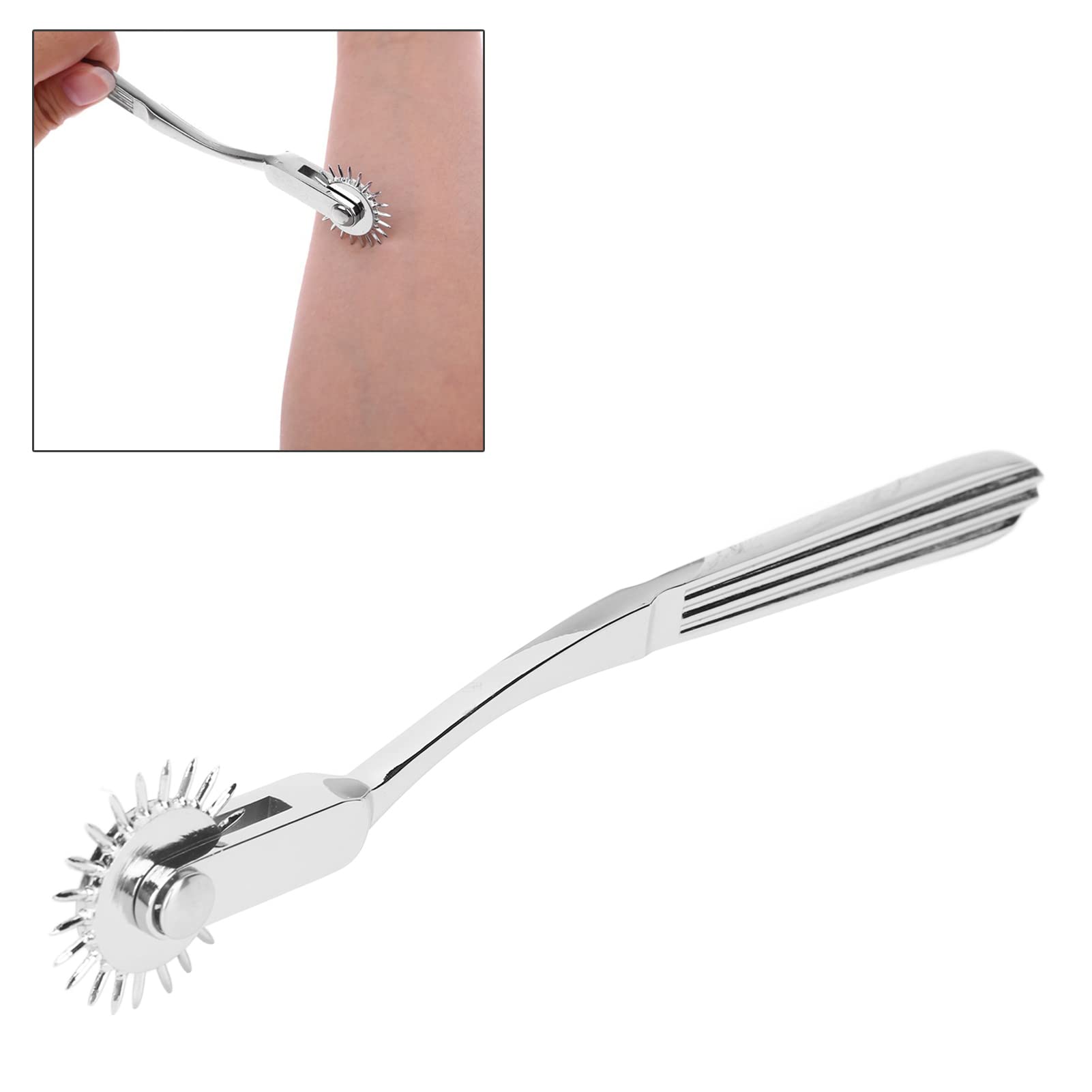 Neuro Pinwheel, 22 Metal Spikes Portable Rolling Fan Wartenberg Pinwheel Lightweight for Acupuncture Point Puncture