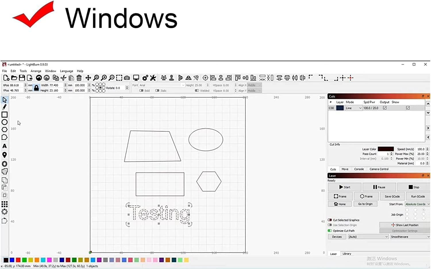 LightBurn Software for Laser Cutter, Engraver, G-Code Version Supports XTool D1, Two Trees, NEJE Master, FoxAlien.VCarve, Shapeoko