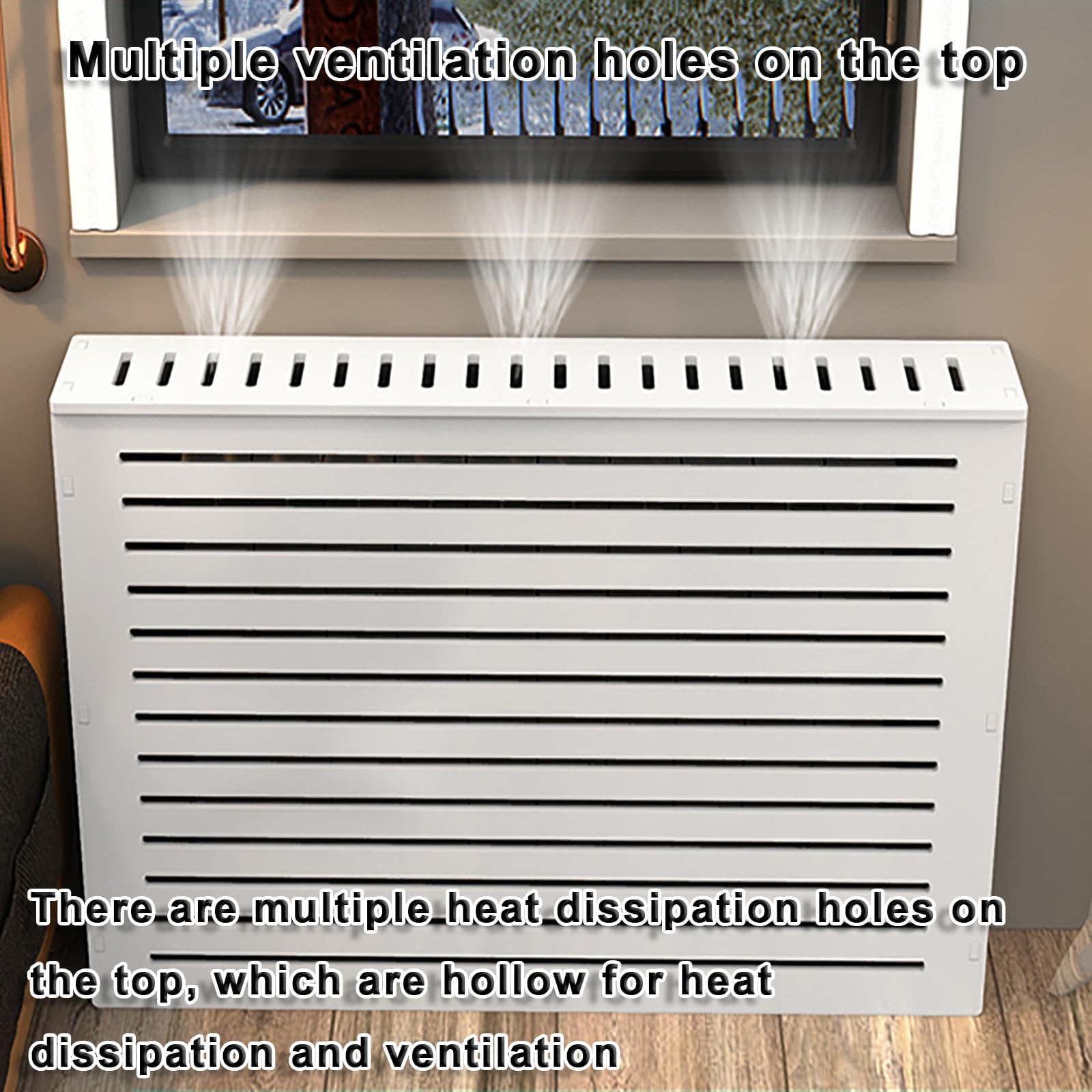 Radiator cover,White Modern Radiator Cover,Heating Cabinet Storage Shelf,MDF radiator covers,Easy to install, good air permeability, strong load-bearing capacity, covers pipes,for living room, bedroom