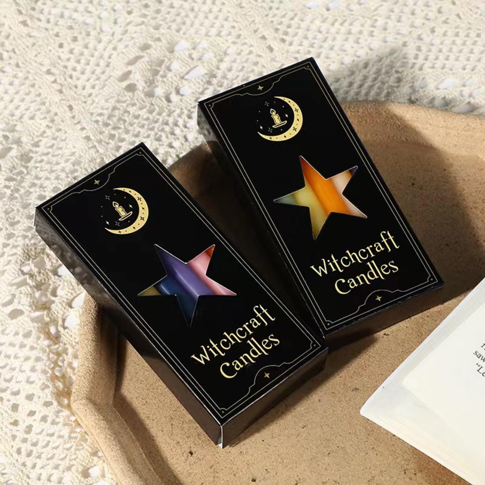Likejarcand 24 pcs Colored Candle Chime Candle,Spell Candle Unscented Colored Candles Mini Taper,16cm-6.5Inch Tall 0.4 Inch Diameter, Candle Holder Rituals, Prayer, Meditation