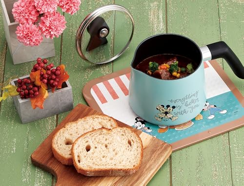 Skater ANMP1-A Multi-Pot, 0.3 gal (1.3 L) For Gas Fire, 7 in 1, All-purpose Pot, Rice Cooker, Milk Pan, Fryer, One-Handled Pot, Disney Mickey Mouse