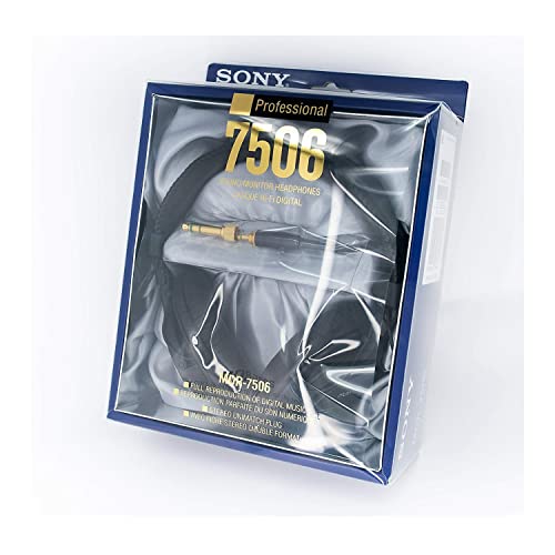 Sony MDR7506 Folding Professional Closed Ear Headphones Bundle with Knox Gear Nylon Braided 3.5mm Audio Extension Cable (2 Items)