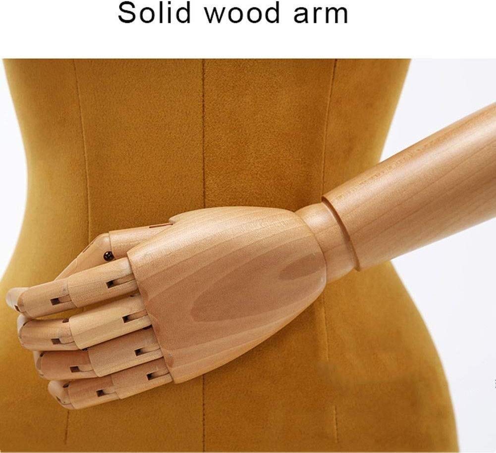 Female Tailors Dummy Adjustable Height Female Tailors Dummy Dressmakers Mannequin Display Bust Solid Wood Arm Metal Base for Apparel Jewelry Display Stand (Color : B) (C) (B )