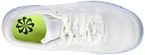 Nike Women's Air Force 1 Crater Flyknit shoes, White Pure Platinum 100, 8