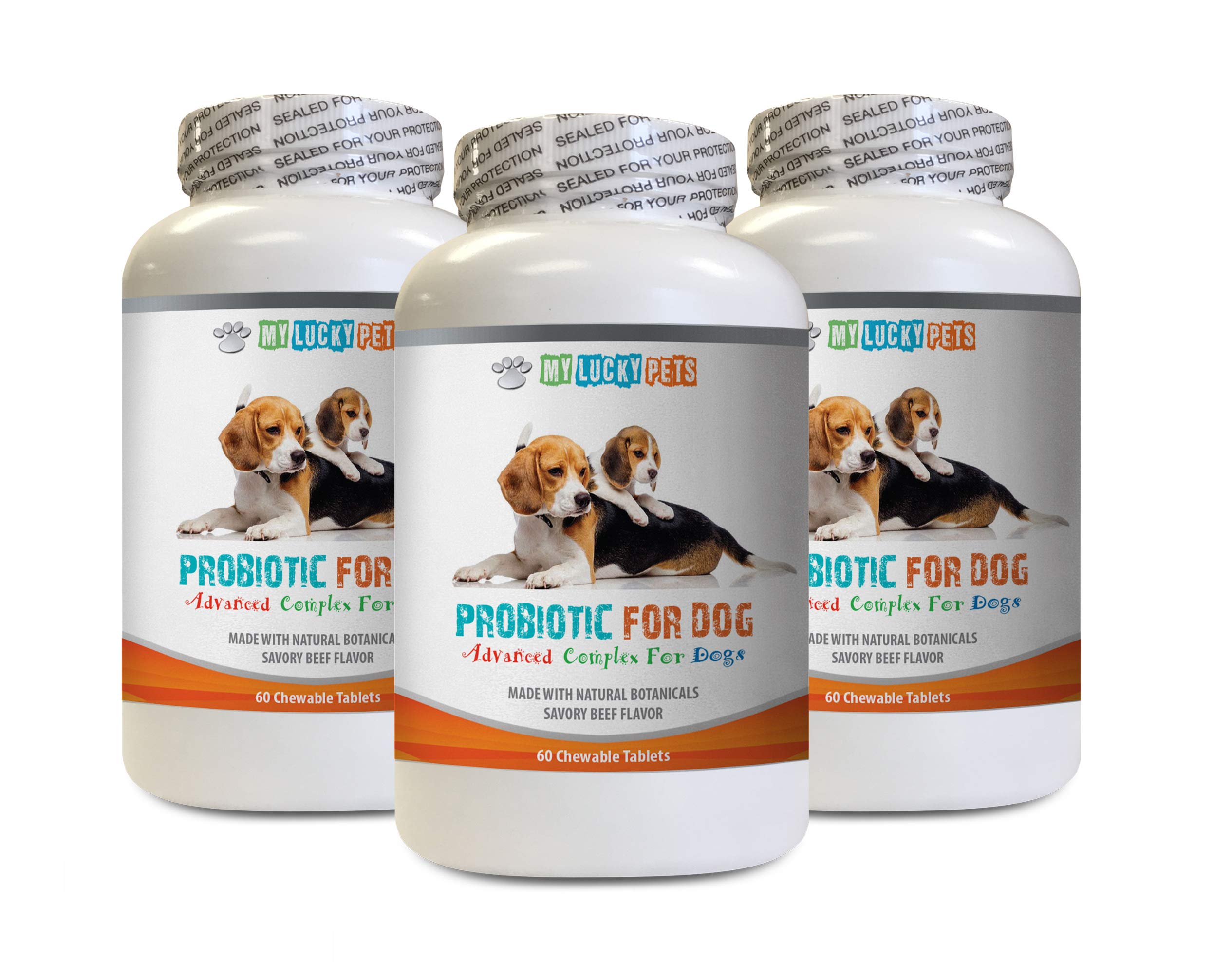 MY LUCKY PETS LLC Dog probiotics - Dog PROBIOTICS - Bad Breath and Passing Gas Solution - Oral Health - Dog probiotic Digestive enzymes - 3 Bottles (180 Treats)