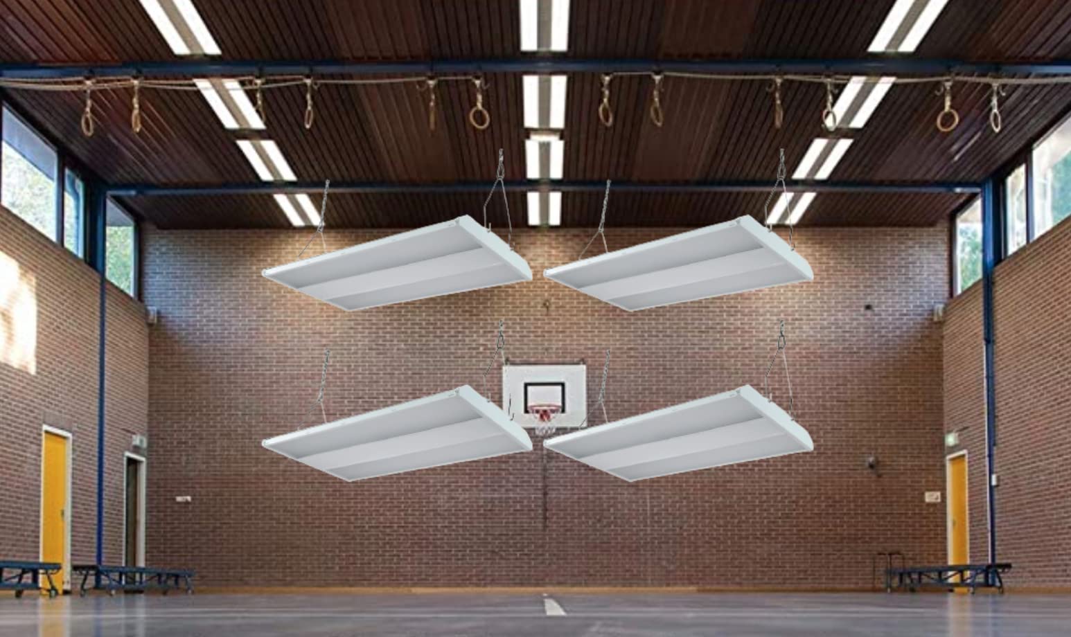 Light In Depot 2FT LED High Bay Light 110W, 14850lm, 0-10V Dimmable, 5000K, 250W Equivalent, Hanging Warehouse Lights, Industrial Indoor Area Workshop Garage High Bay LED Lighting (2FT-110W, 4Pack)