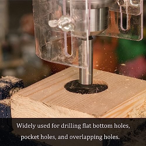 Kozelo Forstner Drill Bit - [80mm] Tungsten Carbide Auger Opener for Wood Furniture Hinge Woodworking Use, Hex Shank, Dark Blue