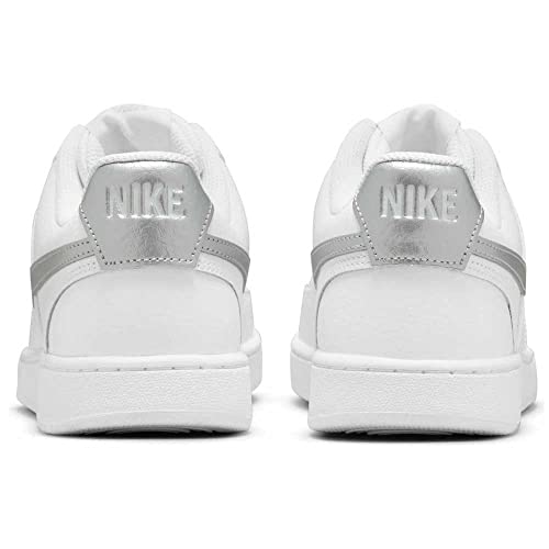 Nike Women's Basketball Shoes, White White Metallic Silver, 6.5 US
