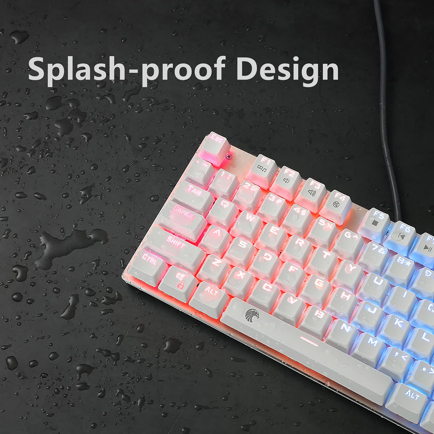 E-YOOSO Z-88 Mechanical Keyboard 81 Keys RGB Backlit with Detachable Type-C Cable, Brown Switch