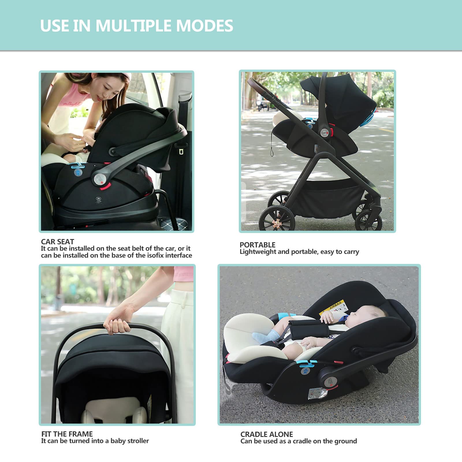 Lightweight Stroller, High Landscape Infant Pram, Aluminum Frame, Suitable For Toddlers And Children, With Multi-angle Adjustment, From Birth 0 To 4 Years, 0-20 Kg(Color:Grey)